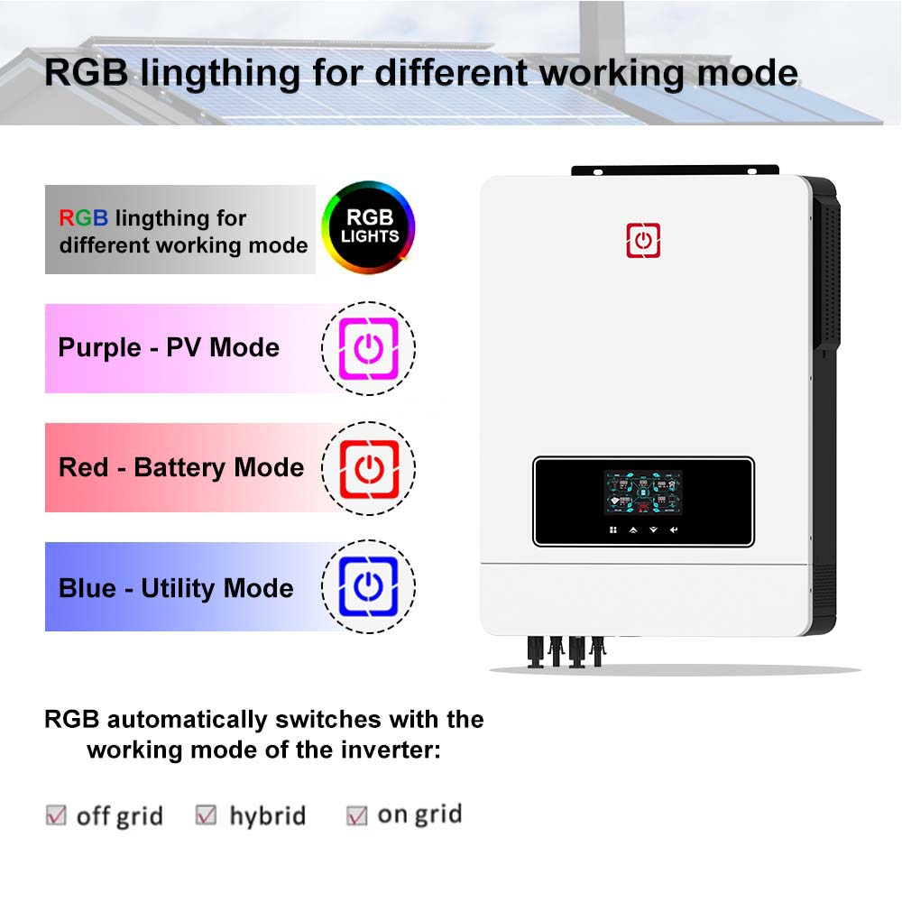 48V 8.2KW 10.2KW 220V HYBRID SOLAR INVERTER DUAL PV and OUTPUT - Buy ...