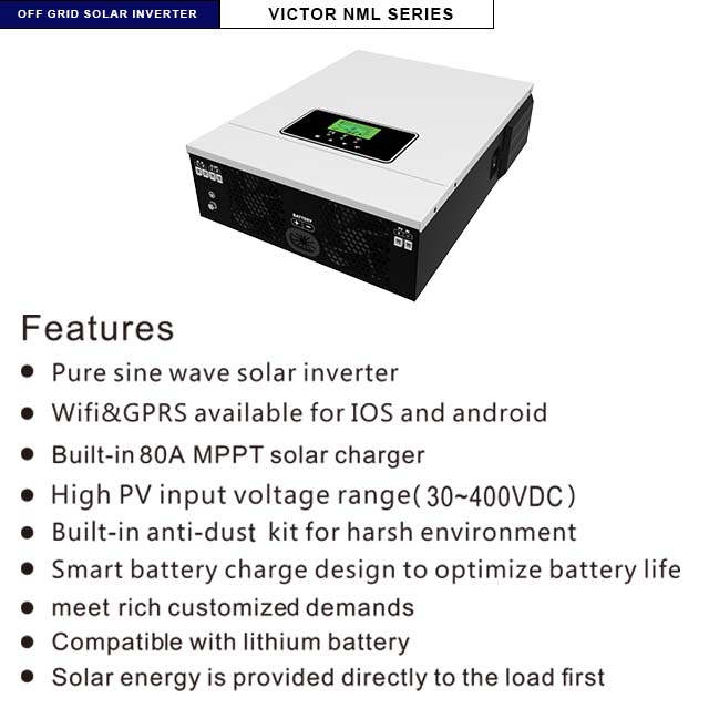 NEXTPOWER NML Series Micro Inverter 30-400VDC Wide PV Input Range Pure Sine Wave 80A MPPT 2000VA ...